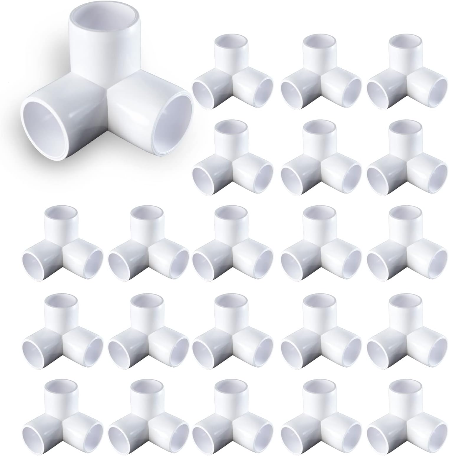 Amazon.com: LUNKUIVY 30 Pack 3-Way PVC Elbow Fittings, 3/4 Inch White ...