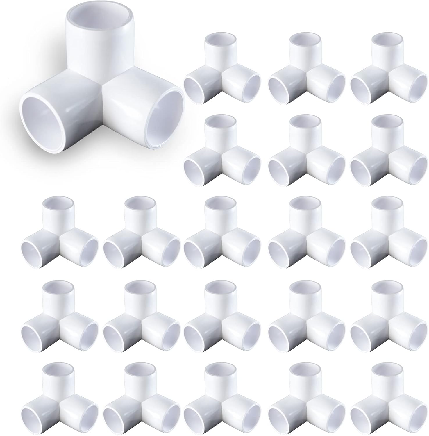 Amazon.com: LUNKUIVY 30 Pack 3-Way PVC Elbow Fittings, 3/4 Inch White ...