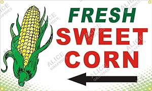 Amazon.com : Alice Graphics 28" X 46" Fresh Sweet Corn Banner Sign ...
