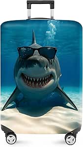 Amazon.com | ANNA QUEEN Cool Shark Luggage Cover, Sunglass-Wearing ...