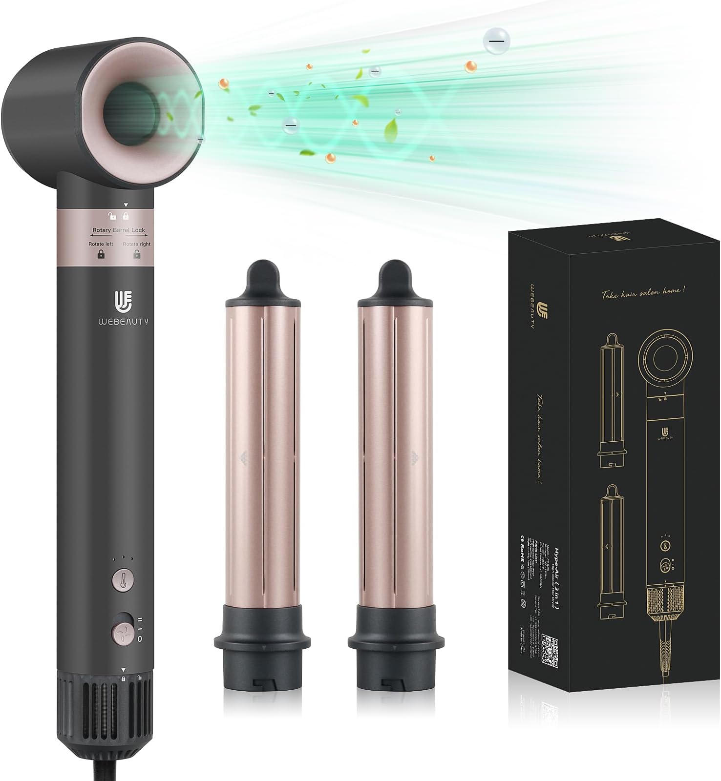 Amazon.com: Curling Iron Hair Dryer: Auto Wrap Curling Wand 1 1/4 Inch ...
