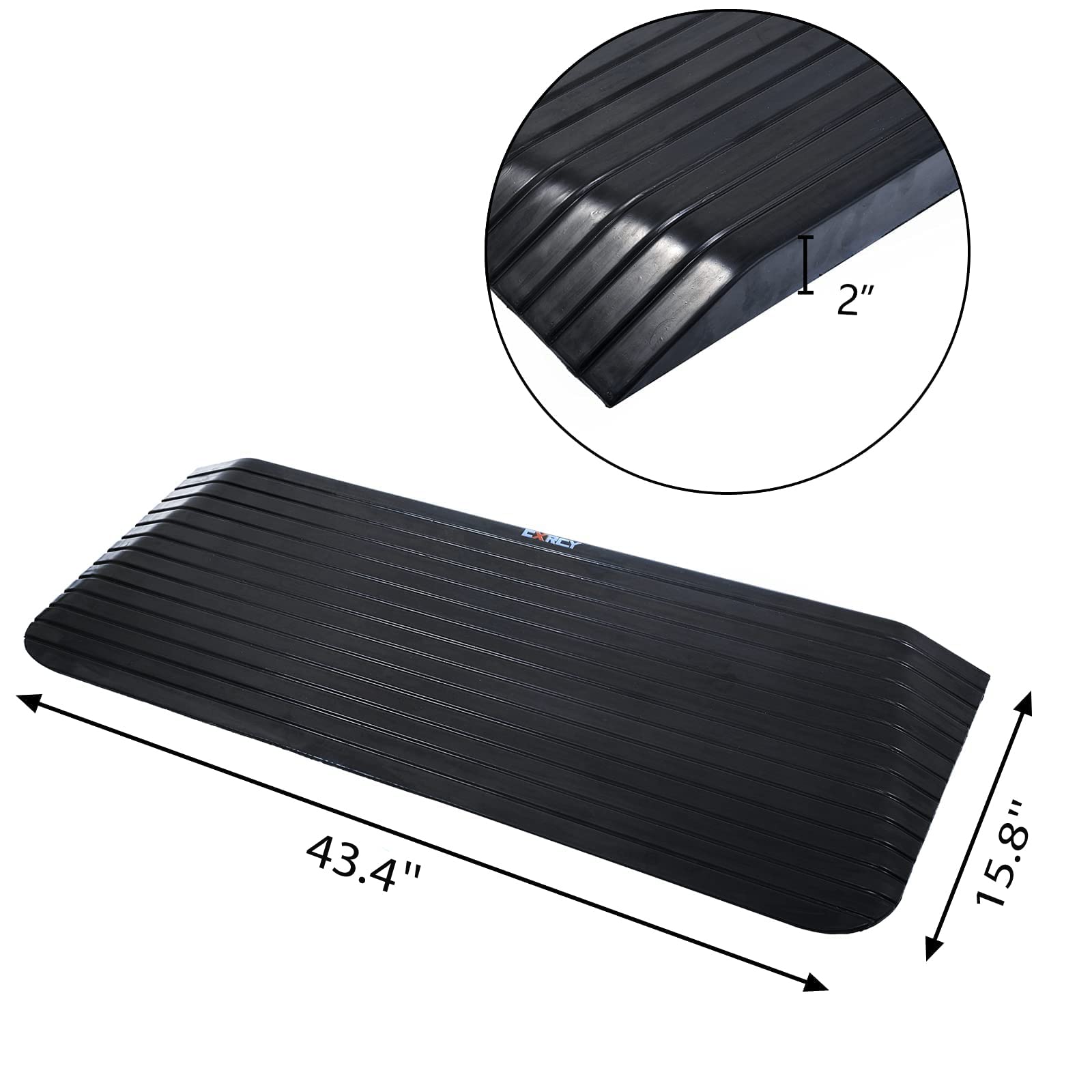CXRCY Threshold Ramp 2inch Rise, Rubber Doorway Threshold Ramp, Heavy ...