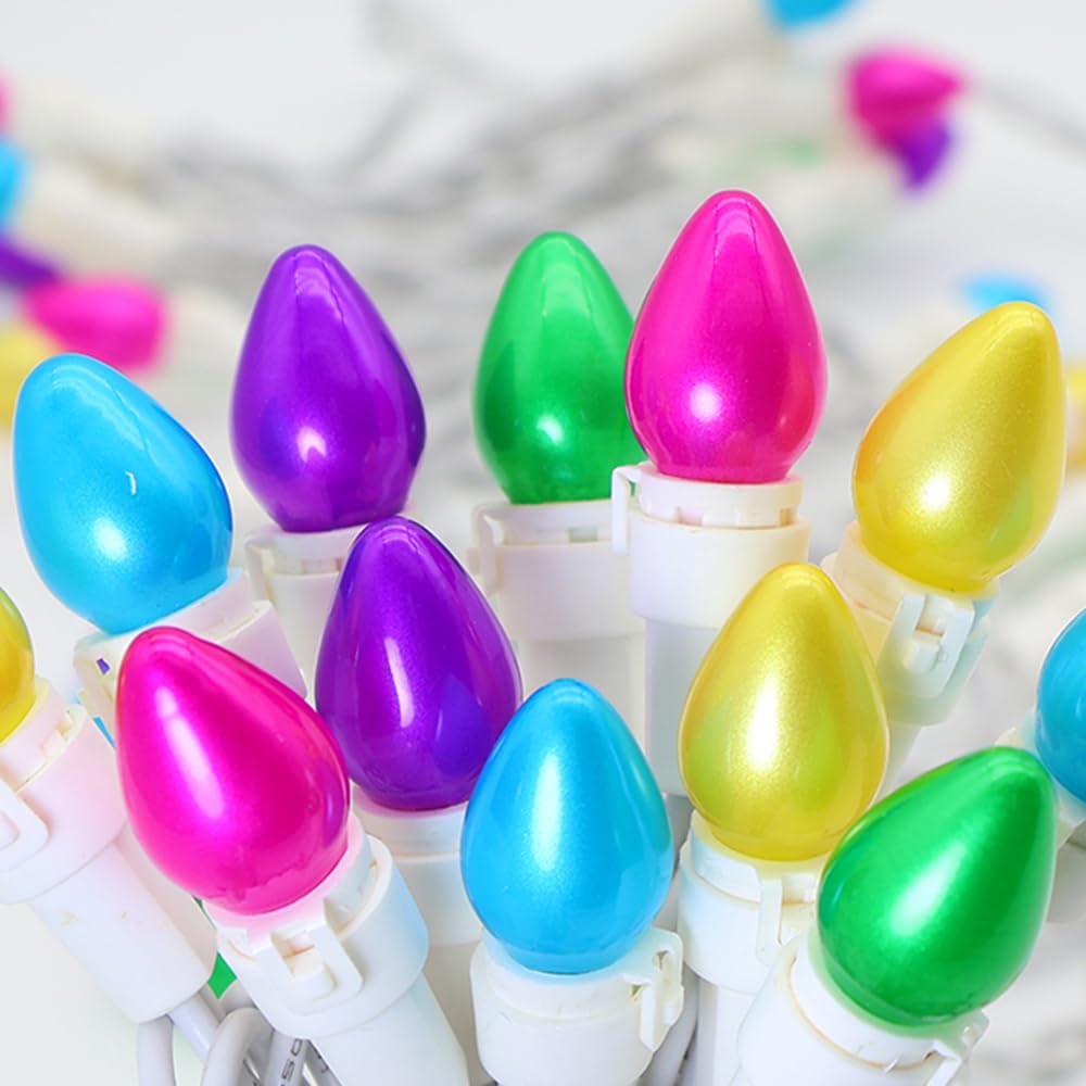 Amazon.com: Easter String Lights LED Multi Color Glass C3 Lights 13.5FT ...