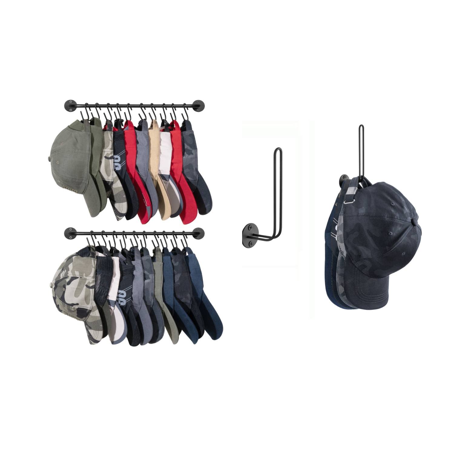 Amazon.com: Mkono Hat Rack for Wall Baseball Cap Organizer Hanger with ...