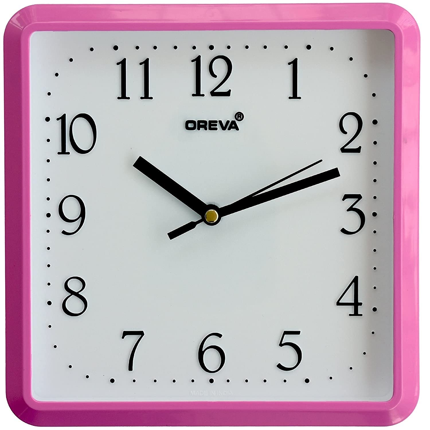 Buy OREVA Plastic Square Shape Simple Small Wall Clock (20.5 x 3.7 x 20 ...