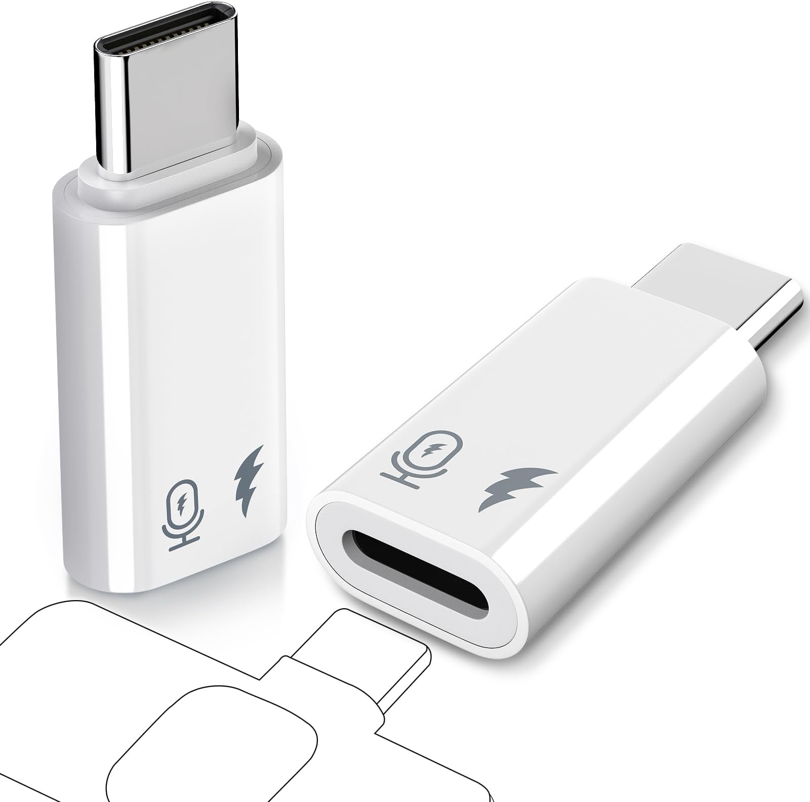 Amazon.com: TiMOVO Adapter for Lightning Female to USB C Male Adapter ...