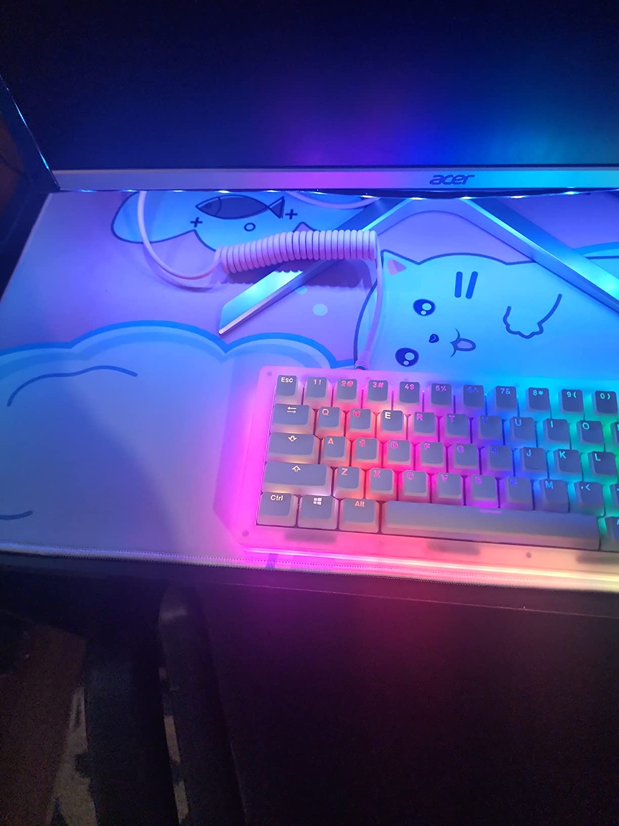 Akko Coiled Keyboard Cable USB-C to USB-A, 5ft Flexible TPU Cord Coil ...