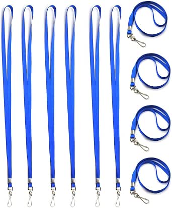 Amazon.com: YXQ Blue Lanyard Bulk Lanyards for Id Badges Flat Lanyard ...