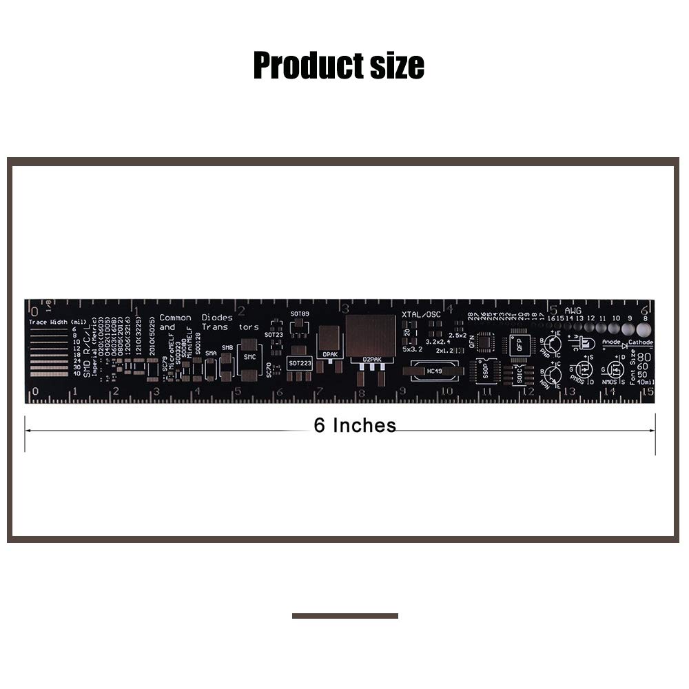 KOOBOOK 2Pcs PCB Reference Ruler PCB Packaging Units Measuring Tool ...