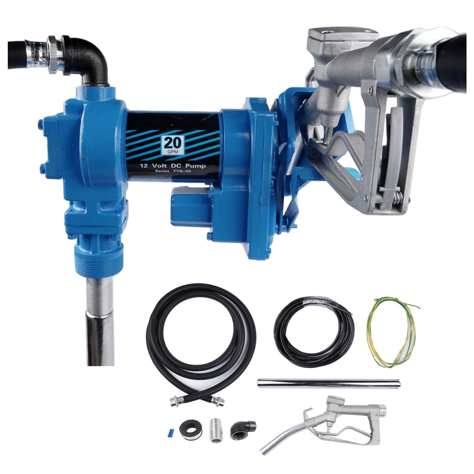Snapklik.com : 20GPM 12V Blue Fuel Transfer Pump