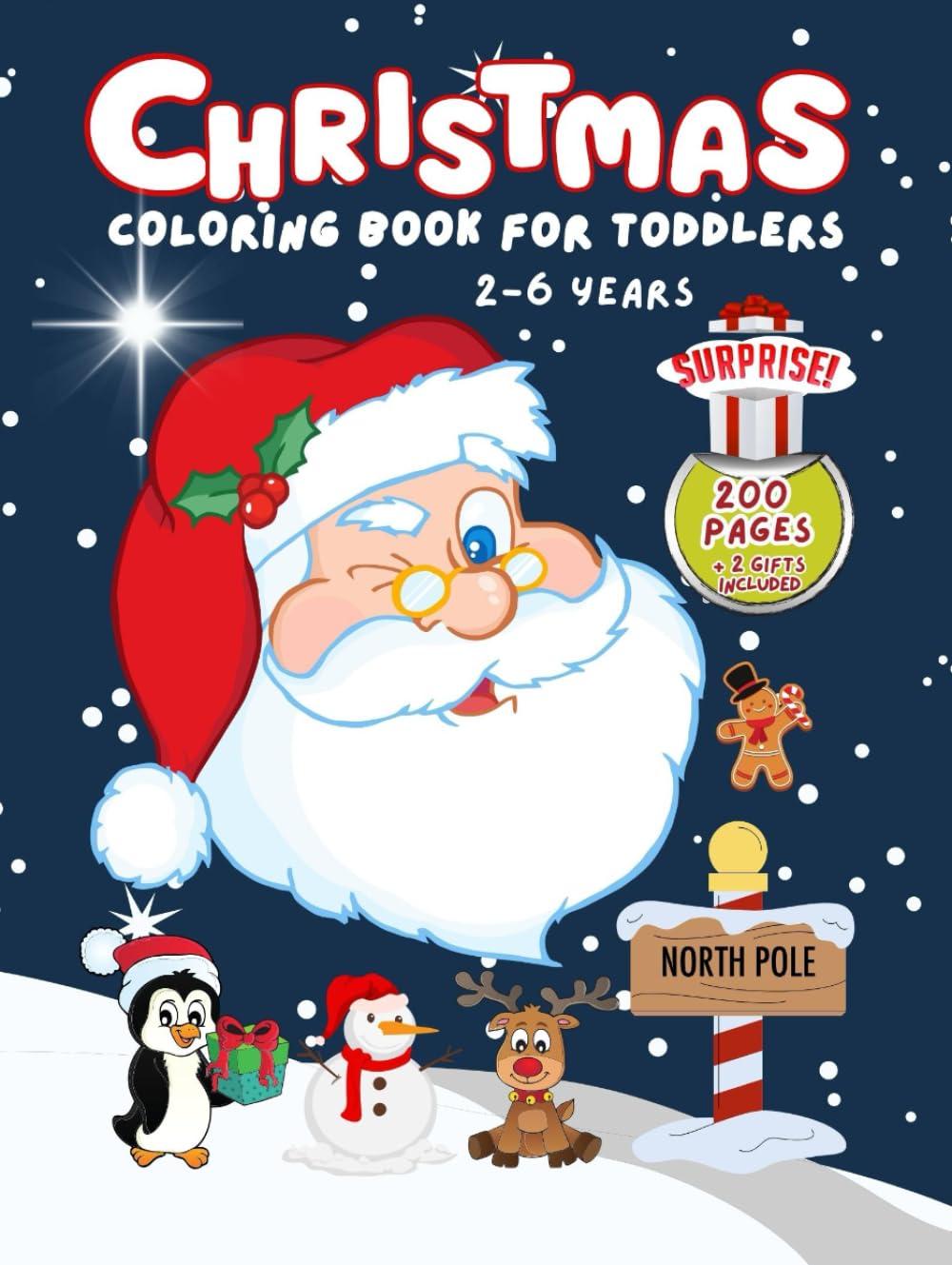 Coloring Book for Toddlers Christmas: hardcover with 200 pages ...