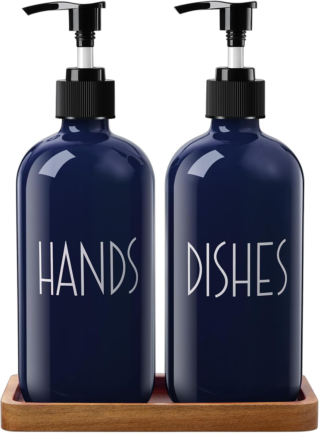 Amazon.com: Navy Blue Dish Soap Dispenser for Kitchen - 16 OZ Hand Soap ...