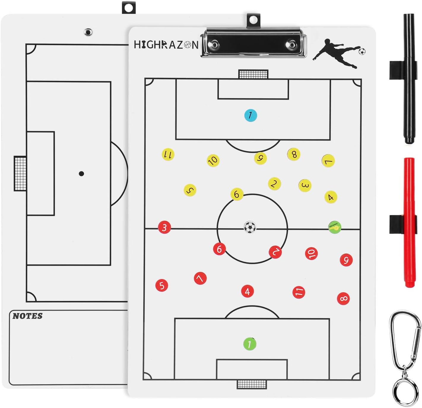 Amazon.com: HIGHRAZON Magnetic Soccer Coaches Clipboard, White Double ...
