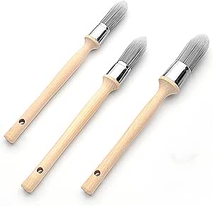 3PCS Pointed Synthetic Sash Paint Brushes 3 Size Professional Round ...