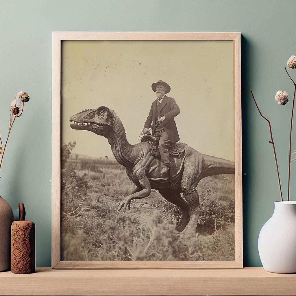 Snapklik.com : Dinosaur Cowboy Vintage Photography Western Jurassic ...