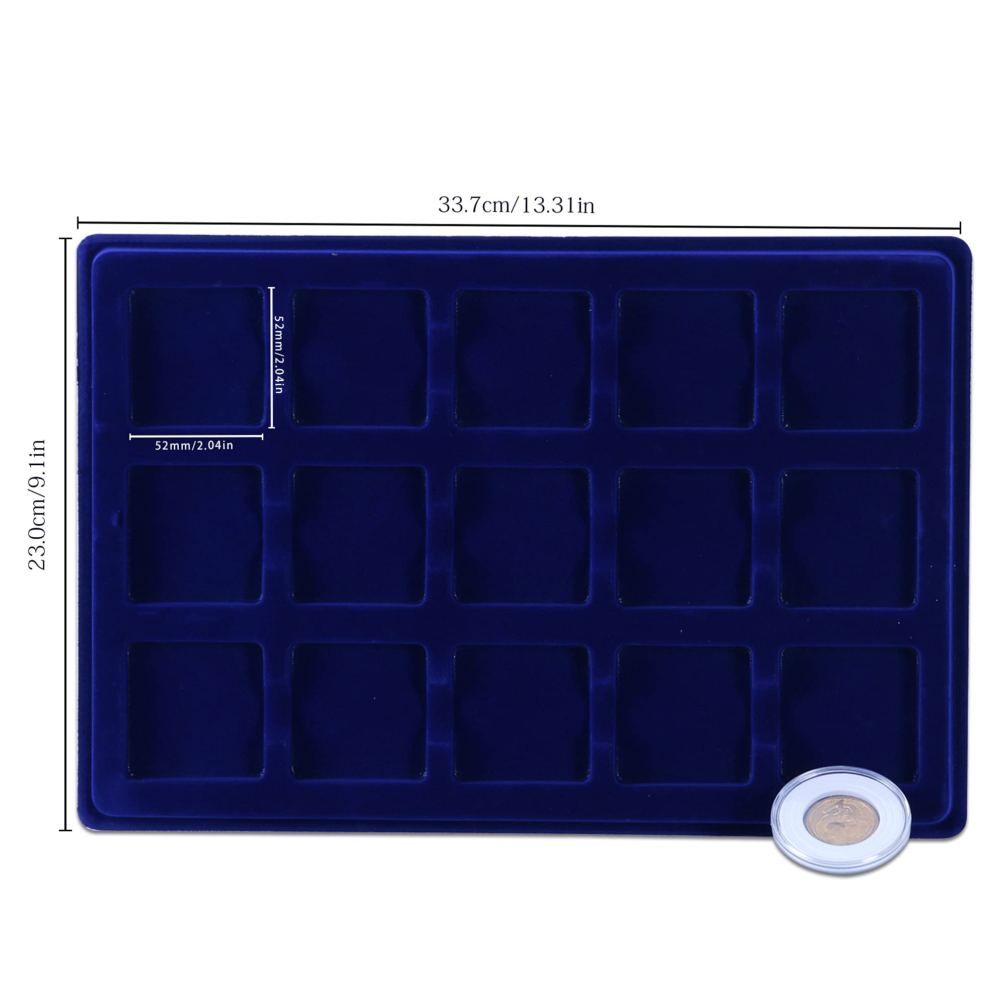 Buy 15 Slot Coin Display Tray Coin Capsule Holder Display Showcase Coin ...
