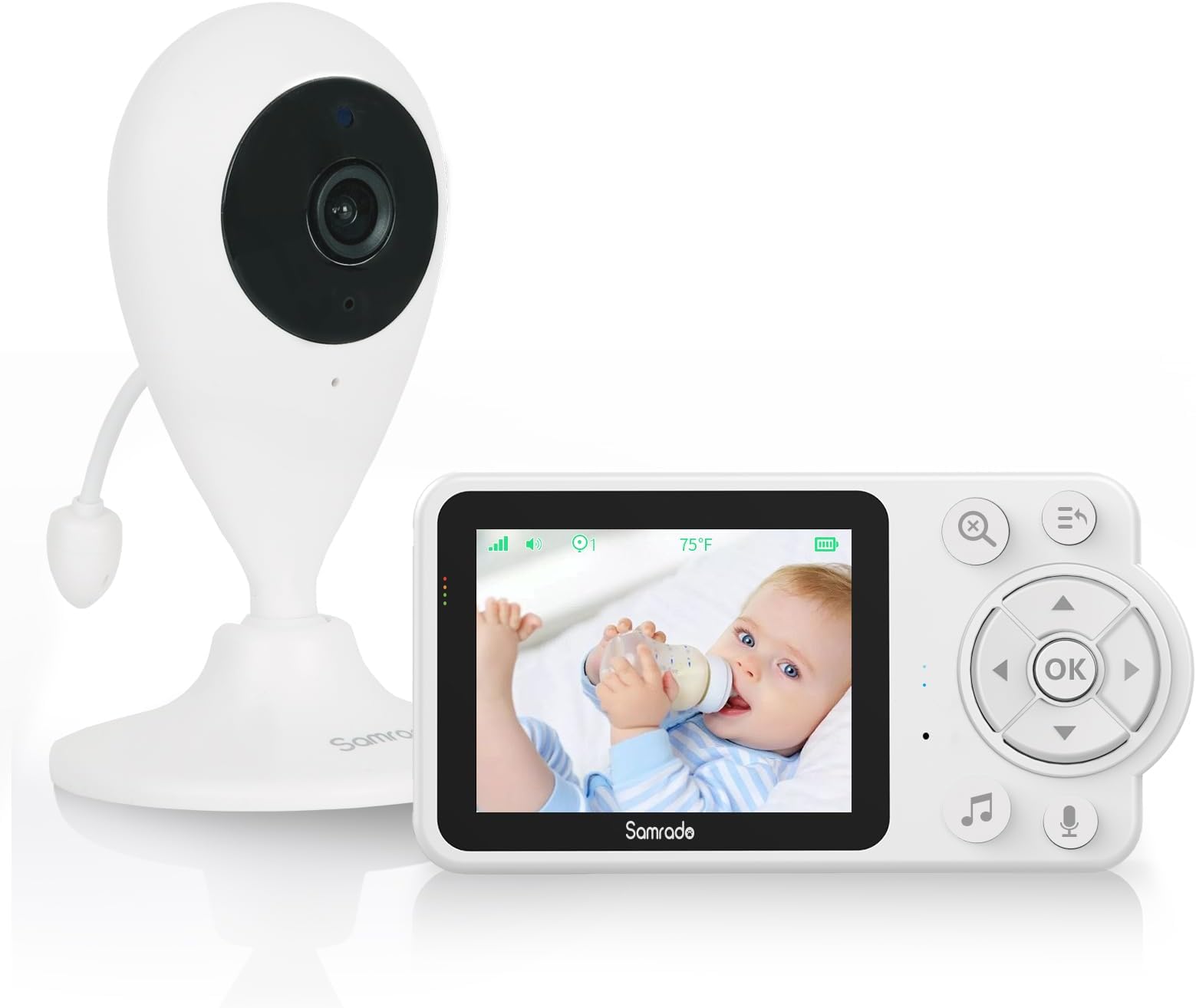 Amazon.com: Samrado Baby Monitor with Camera and Audio, Video Baby ...