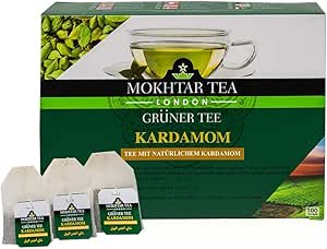 Mokhtar Tea London | Premium Quality Green Tea | With Cardamom | 100 ...