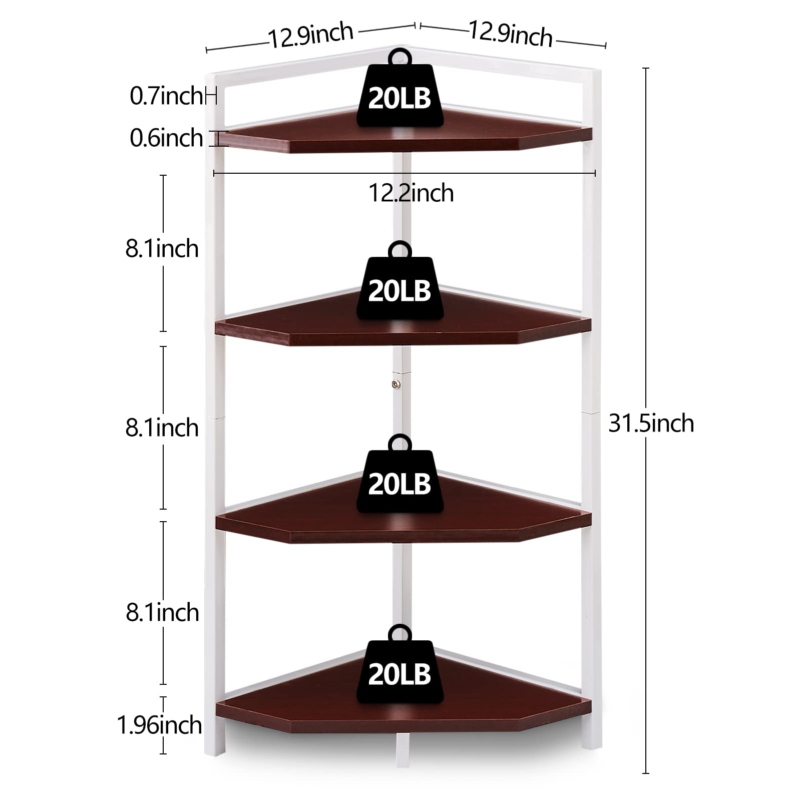 Snapklik.com : Cplxroc Corner Shelf, 4-Tier Display Shelves, Wood ...