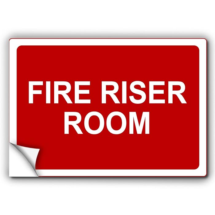 Buy Fire Riser Room 7x10 Adhesive Vinyl Sign Decal - Fire Riser Sign ...