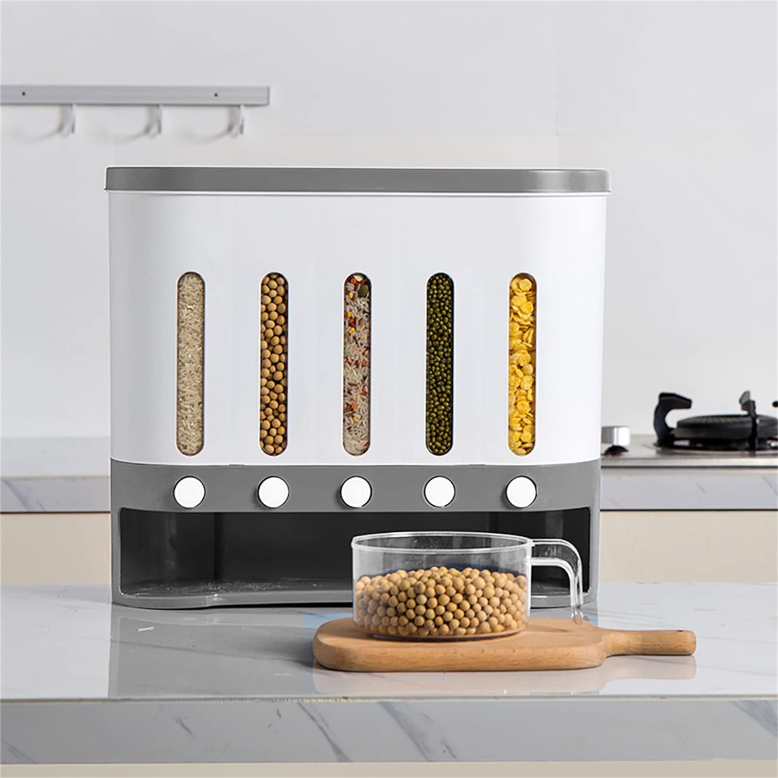 Amazon.com: Slow Slog Grain Dispenser, 360° Rotating Storage Container ...