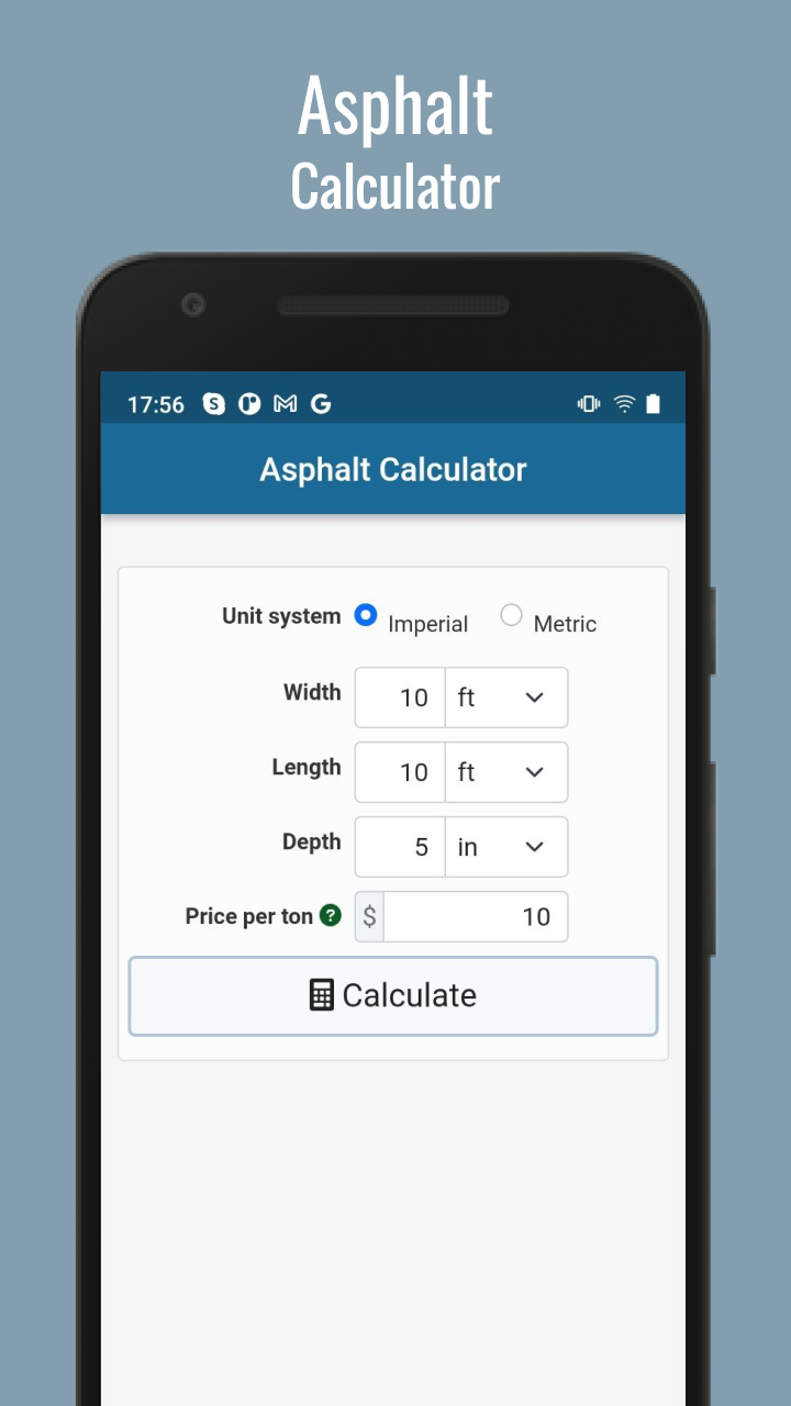 Asphalt Calculator - App on Amazon Appstore