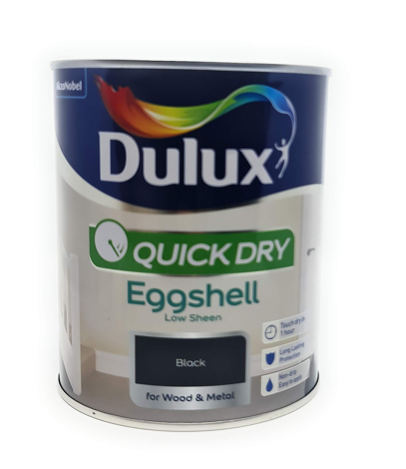 dulux quick dry eggshell black 750ml : Amazon.co.uk: DIY & Tools
