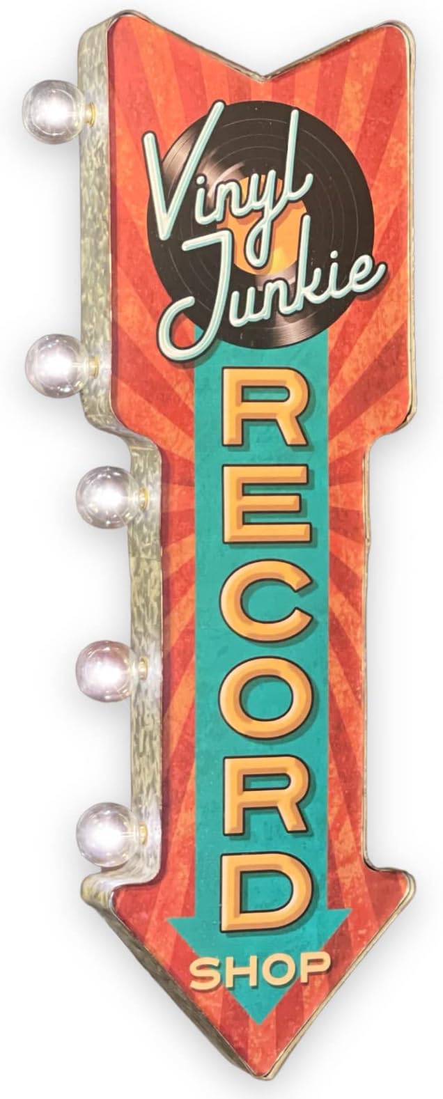 Amazon.com: Bey Berk Vinyl Junkie LED Lighted Metal Sign, Wall Décor or ...