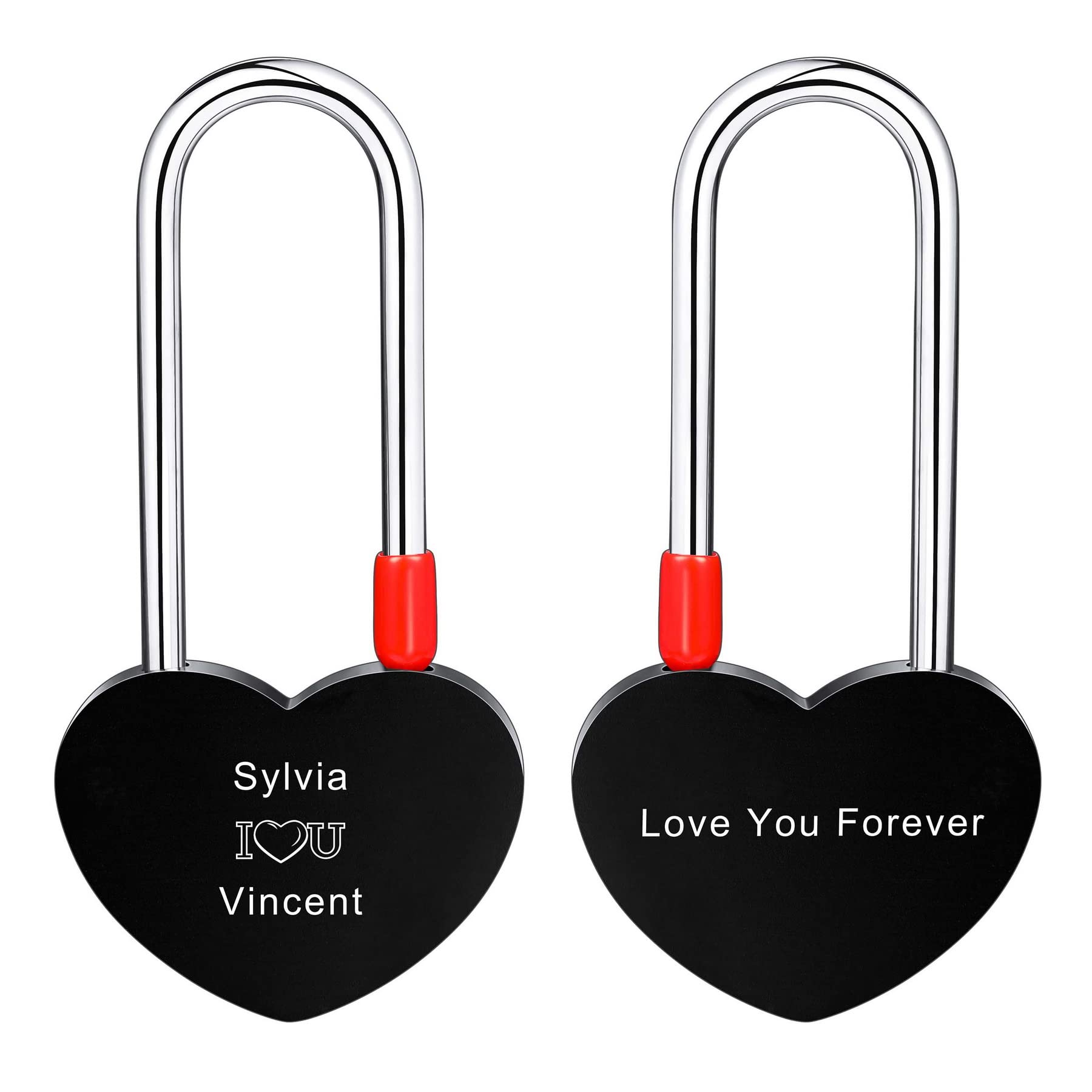 MeMeDIY Personalized Love Heart Lock Engraving Photo Custom Picture for ...