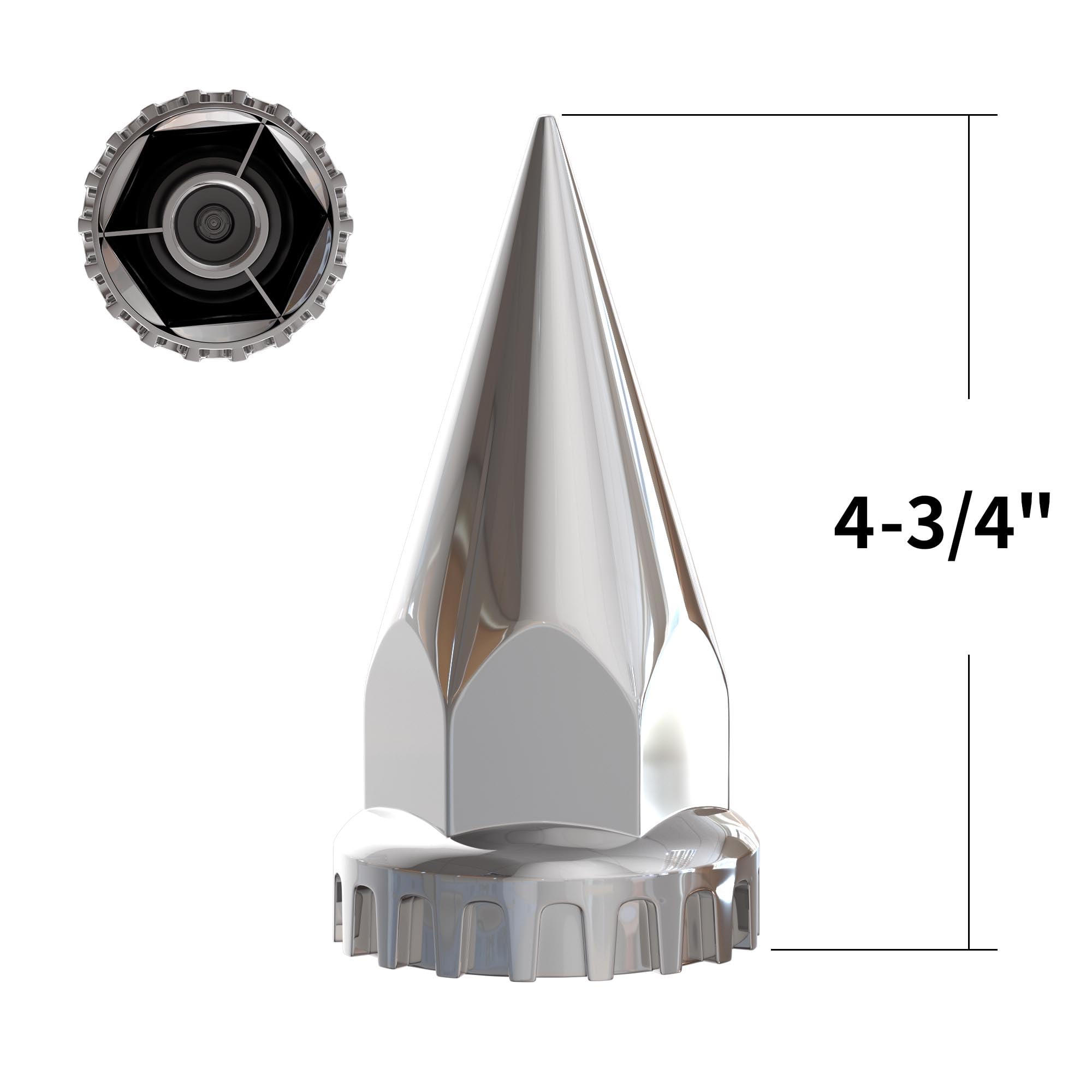 Snapklik.com : Spike Lug Nut Covers, 20PCS Chrome 33mm X 4 34” Screw-on ...