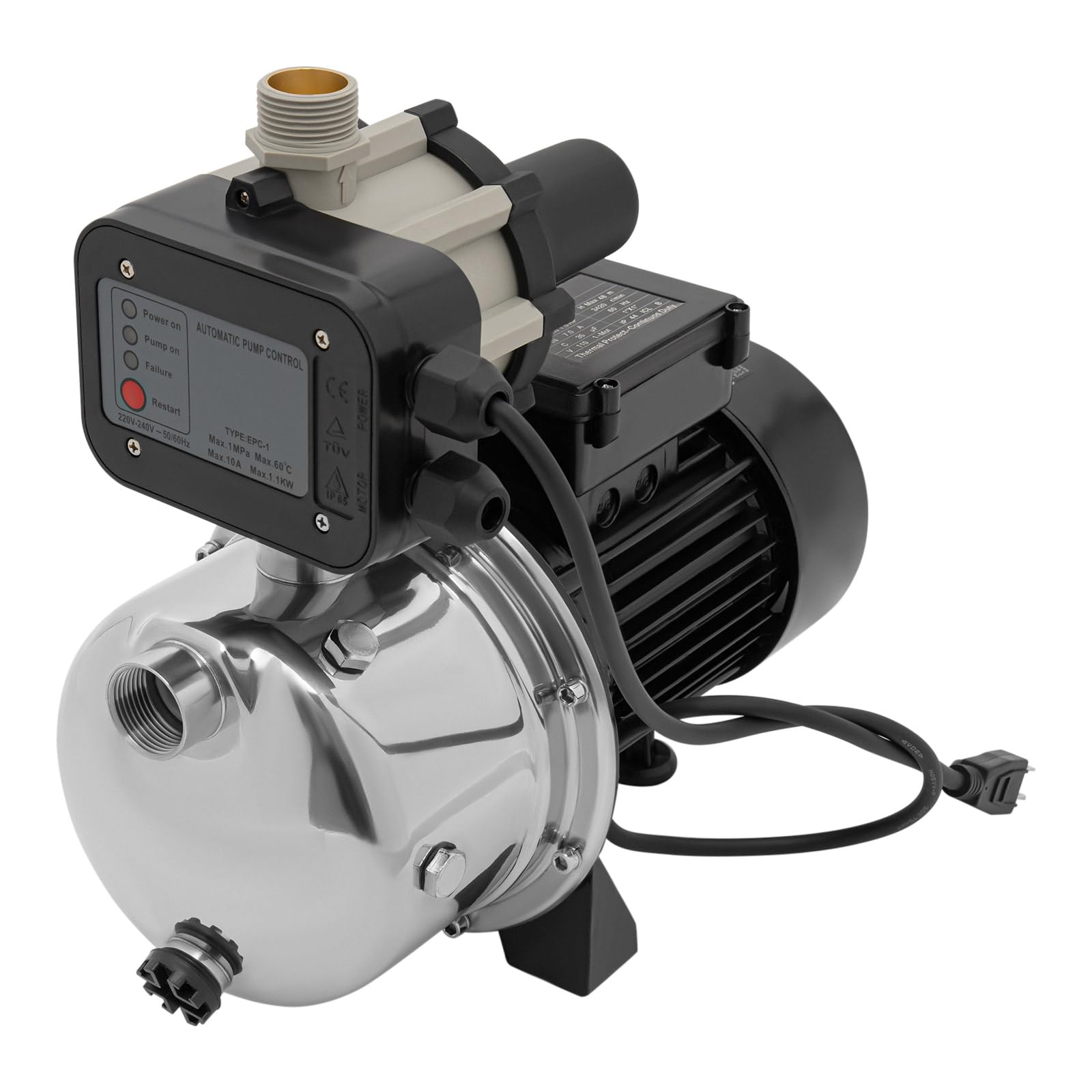 Shallow Well Pump, TBVECHI 1.5 HP Shallow Well Pump with Controller ...