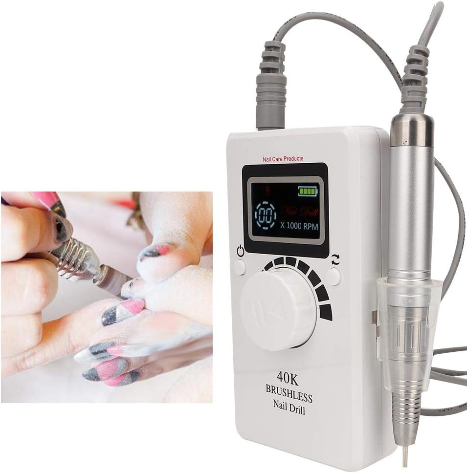 Amazon.com: Brushless Nail Polishing Machine, 40000RPM Portable Nail ...