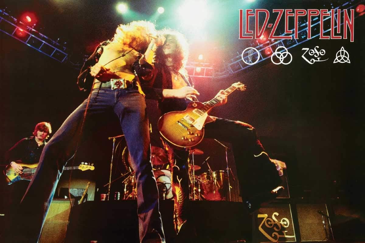 Amazon.com: BUY ART FOR LESS Officially Licensed Led Zeppelin On Stage ...