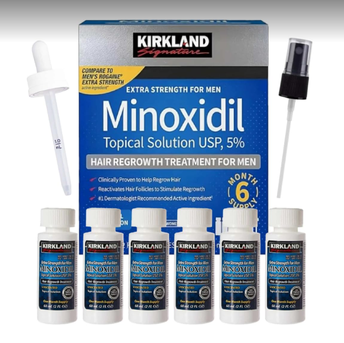 Buy Kirkland Signature,6 Months-Minoxidil 5% Topical Solution Extra ...