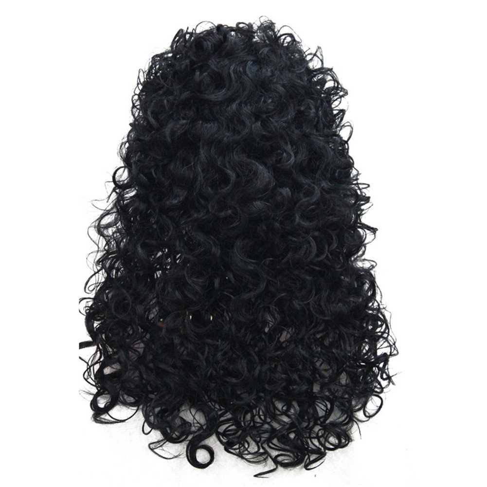 Aimole Synthetic Heat Resistant Black Hair Long Curly Wigs Cosplay ...