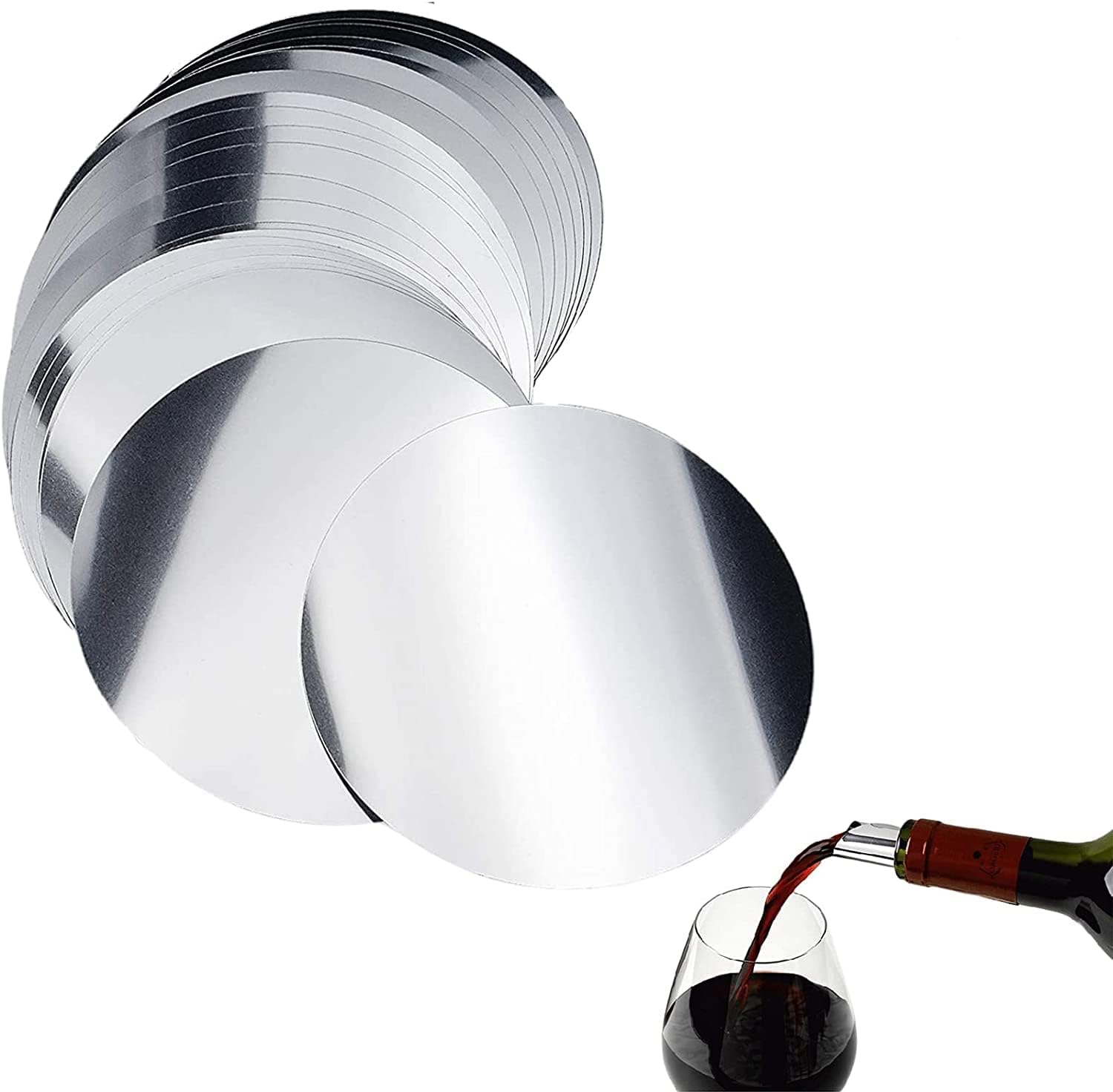 50 x Silver Wine Pourer Stop Wine Drop Pouring Disk : Amazon.co.uk ...