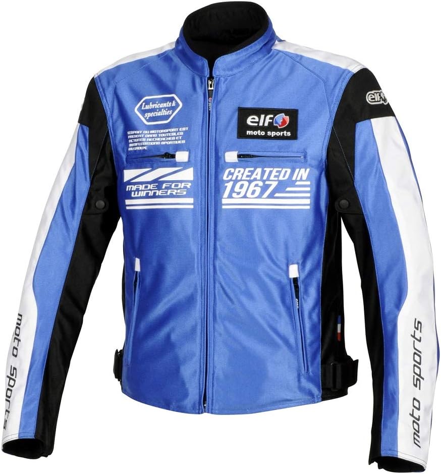Amazon | エルフ(ELF) バイク用ジャケット イデアールメッシュジャケット ブルー&ホワイト 4Lサイズ EL-9225 | ジャケット | 車＆バイク