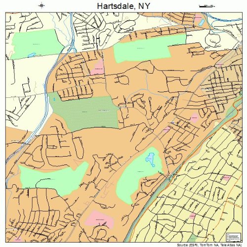 Large Street & Road Map of Hartsdale, New York NY - Printed poster size ...