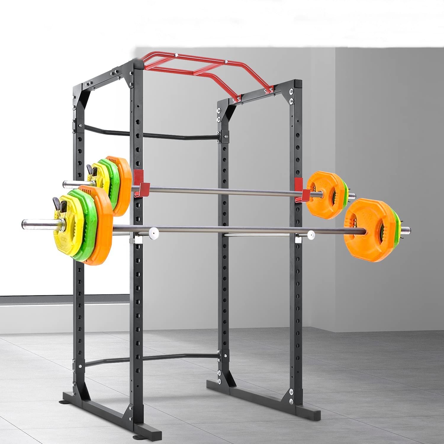Buy Vitalmeter Power Cage Squat Rack Cage 19-Level Adjustable with J ...