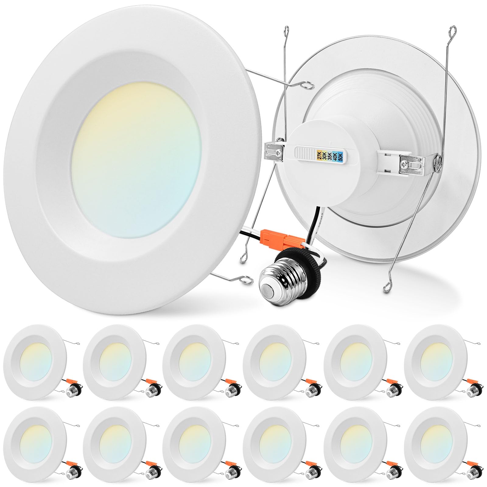 LUXRITE 5/6 Inch Retrofit LED Recessed Lighting, 17W=90W, 1500LM, 5CCT ...