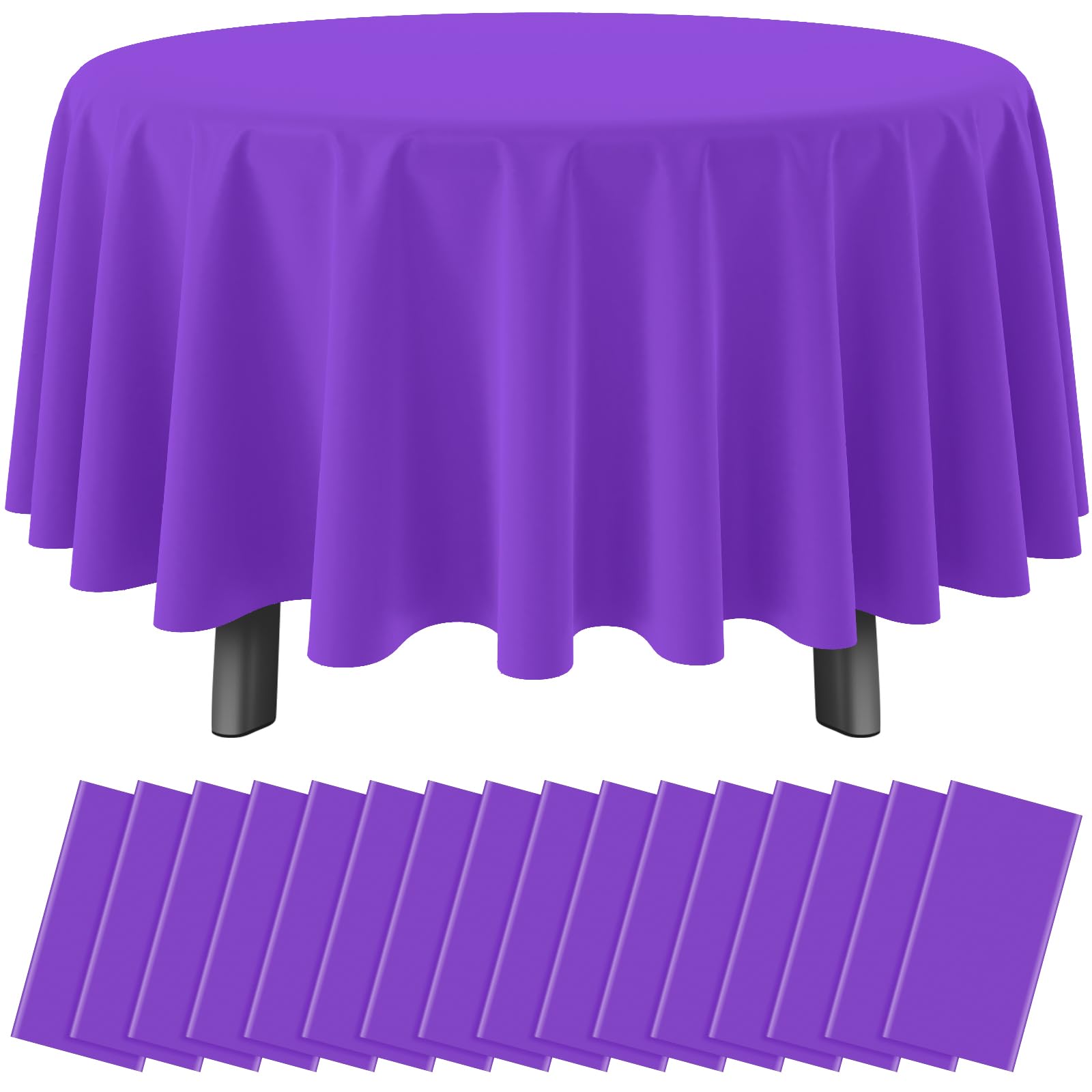 Amazon.com: 16 Pack Purple Plastic Tablecloth for Round Tables, Premium ...