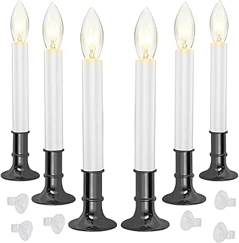 Amazon.com: Electric Window Candle Lamp with Pewter Plated Base,Dusk to ...