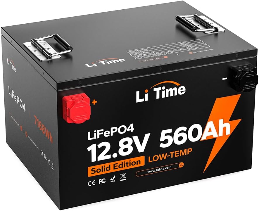 Amazon.com: Litime 12V 560Ah Low-Temp Protection LiFePO4 Battery Built ...