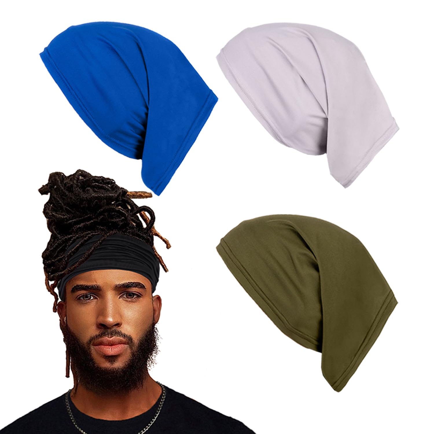 Snapklik.com : 4 Pieces Unisex Dreadlock Cap Long Hair Spandex Dread ...