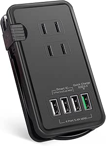 Amazon.co.jp: QC3.0 Fast Charging, Ewin Power Strip with USB Charging Port, Outlet AC Adapter ...