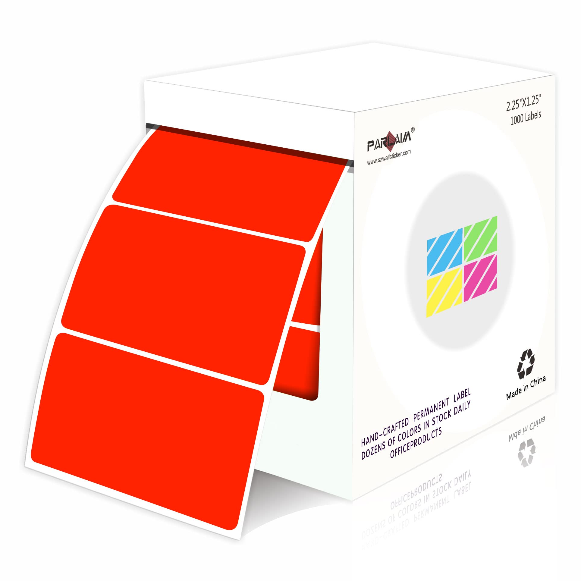 Amazon.com : PARLAIM Red Square Color Coding Sticker Label, 2.25 X 1.25 ...