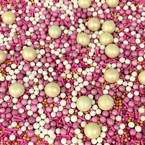 Amazon.com: VERBASA Edible Pink & Gold mix Sprinkles Candy Baking ...