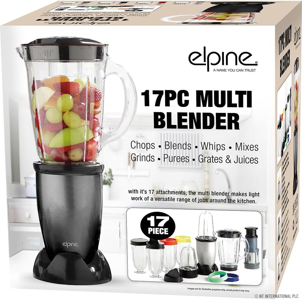 GREY 17PC MULTI BLENDER FOOD PROCESSOR JUICER SMOOTHIE MAKER MIXER ...