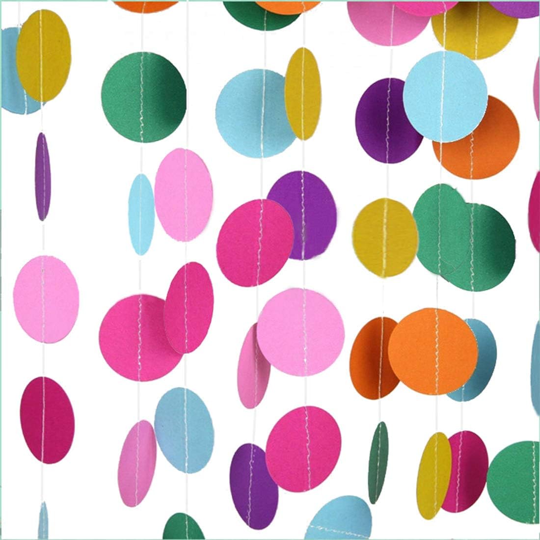 Amazon.com: Rodudu 52.5 Feet Paper Circle Dot Garland String Hanging ...