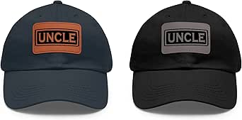 Personalized Uncle Hat with Leather Patch, Uncle Hat, Uncle Patch Cap ...